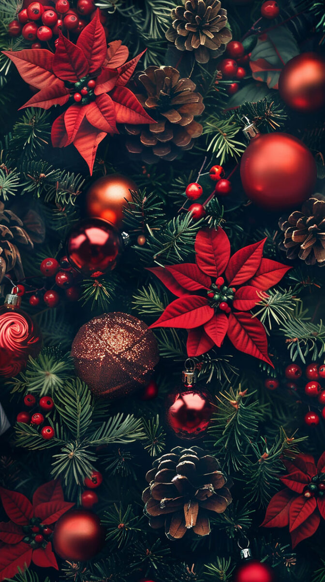 Classic Red and Green Christmas Phone Wallpaper Ideas - Everything Abode