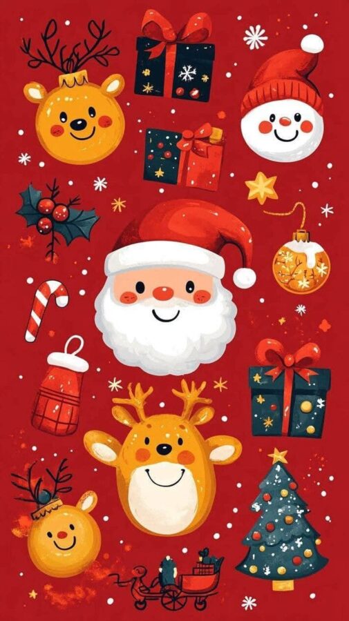 Classic Red and Green Christmas Phone Wallpaper Ideas - Everything Abode